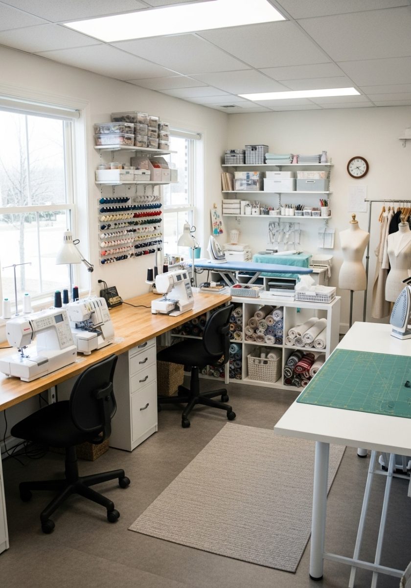 40 Sewing Room Layout Ideas That Improve How You Sew